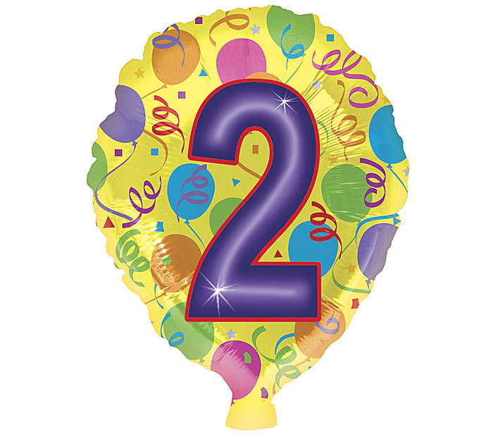 18" Happy Birthday Number "2* Foil Balloon – Non-Packaged