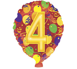18" Happy Birthday Number "4* Foil Balloon – Non-Packaged
