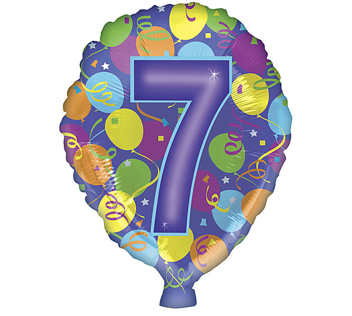 18" Happy Birthday Number "7* Foil Balloon – Non-Packaged