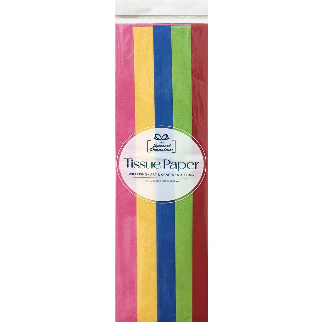 Tissue Paper – Primary Assorted Colors (10 Sheets)