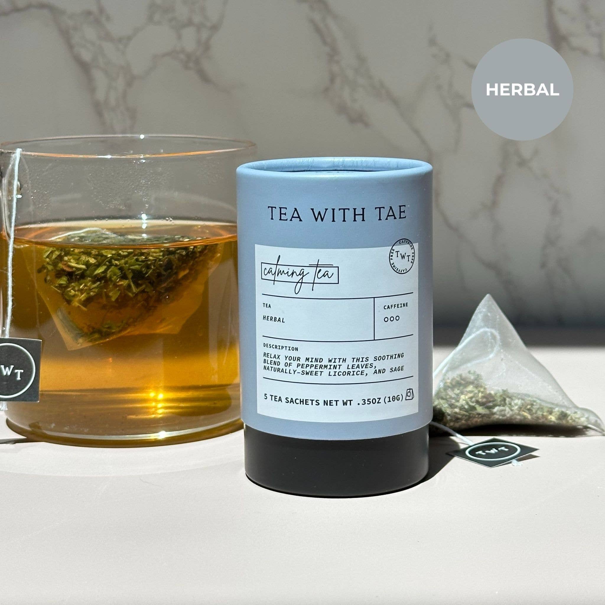 Tea With Tae Calming Tea Herbal Rest Mini Tea Tube Gift (5 tea bags)